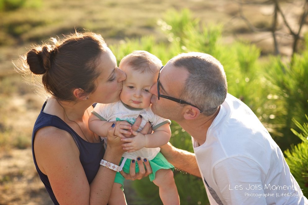 Séance en famille avec bébé dans les Landes